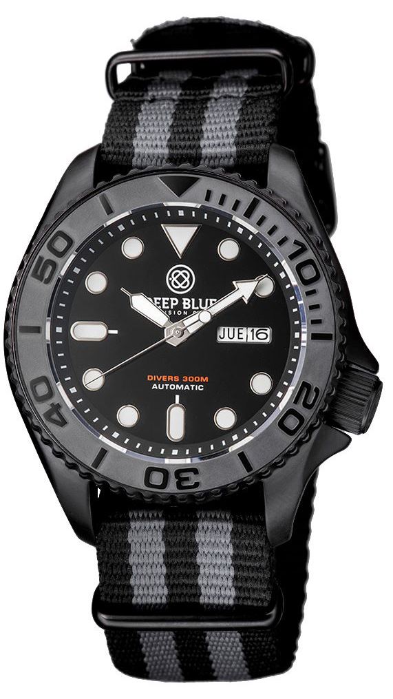 Deep Blue Military Diver 300 Automatic Ceramic Black PVD