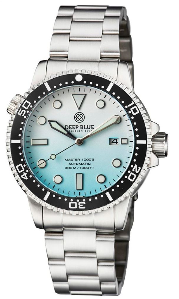 Deep Blue Master 1000 II Gradient Ice Blue Matt Steel | TimeStore24.org