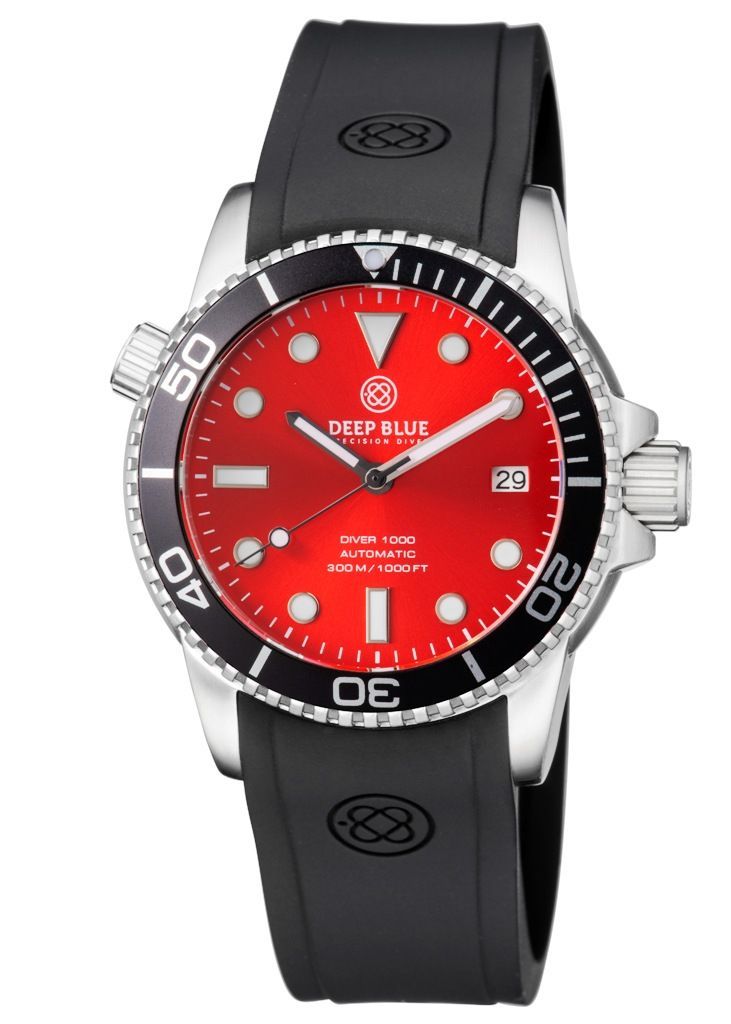 Deep Blue Diver 1000 Black-Red | TimeStore24.org
