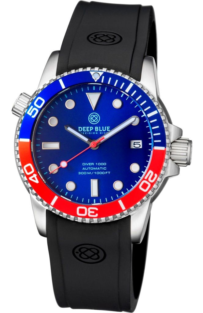 Deep Blue Diver 1000 Blue-Red-20-30-40-50 | TimeStore24.org