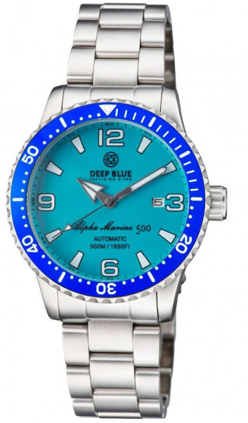Deep Blue Pro Alpha Marine 500m 44mm Blue White Full Lume | TimeStore24.org
