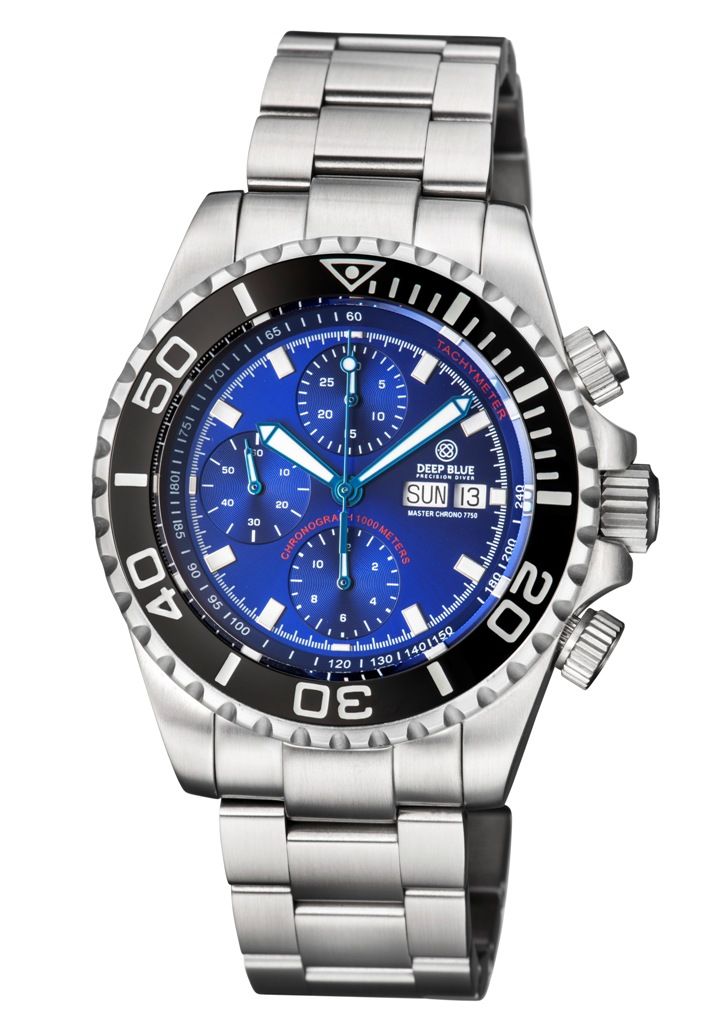 Deep Blue Master Chrono 7750 Dark Blue Sunray | TimeStore24.org
